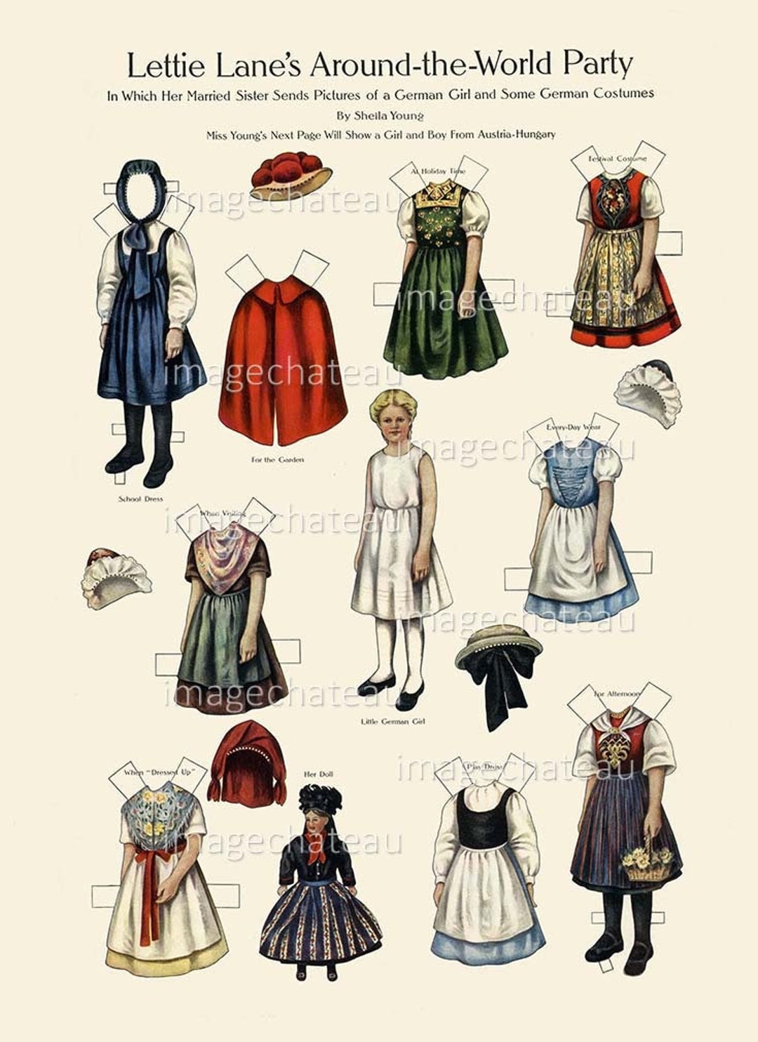 Germany LETTIE LANE Paper Dolls DIGITAL Download Cut Outs German Girl ...