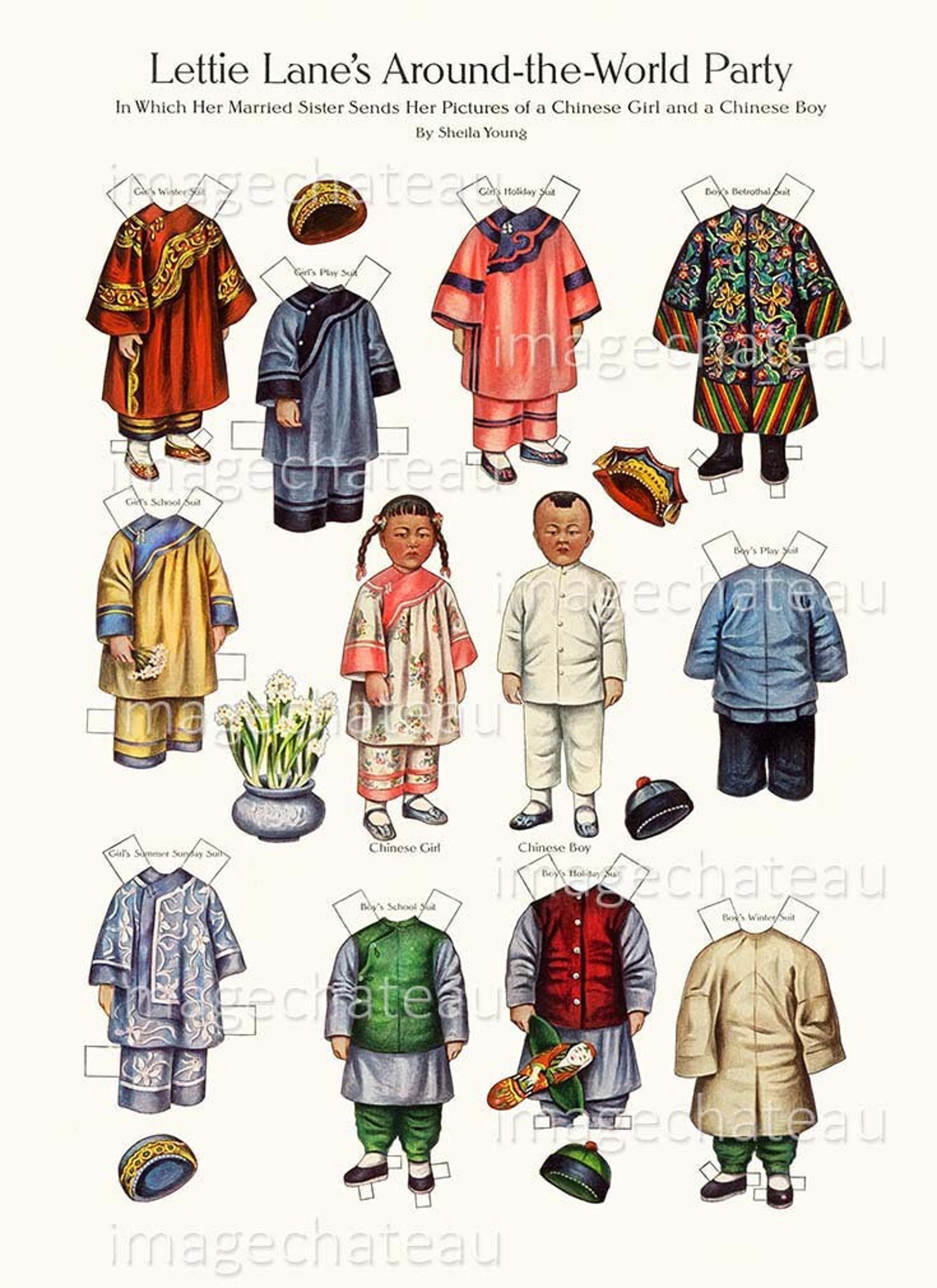 Chinese Trip LETTIE LANE Children Paper Dolls DIGITAL Download Little ...