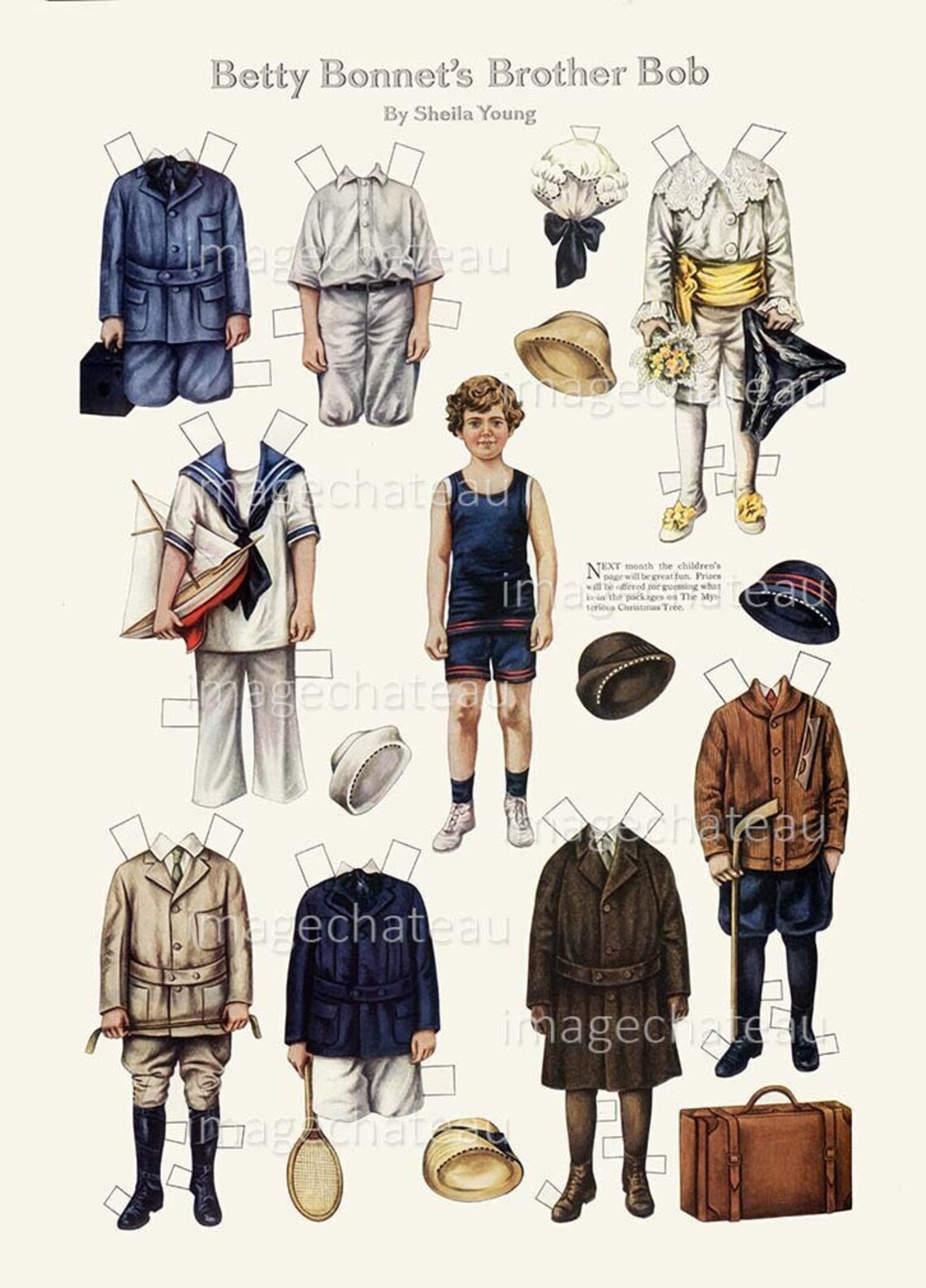 BETTY BONNET Paper Dolls DIGITAL Download Brother Bob Little Boy Sailor ...