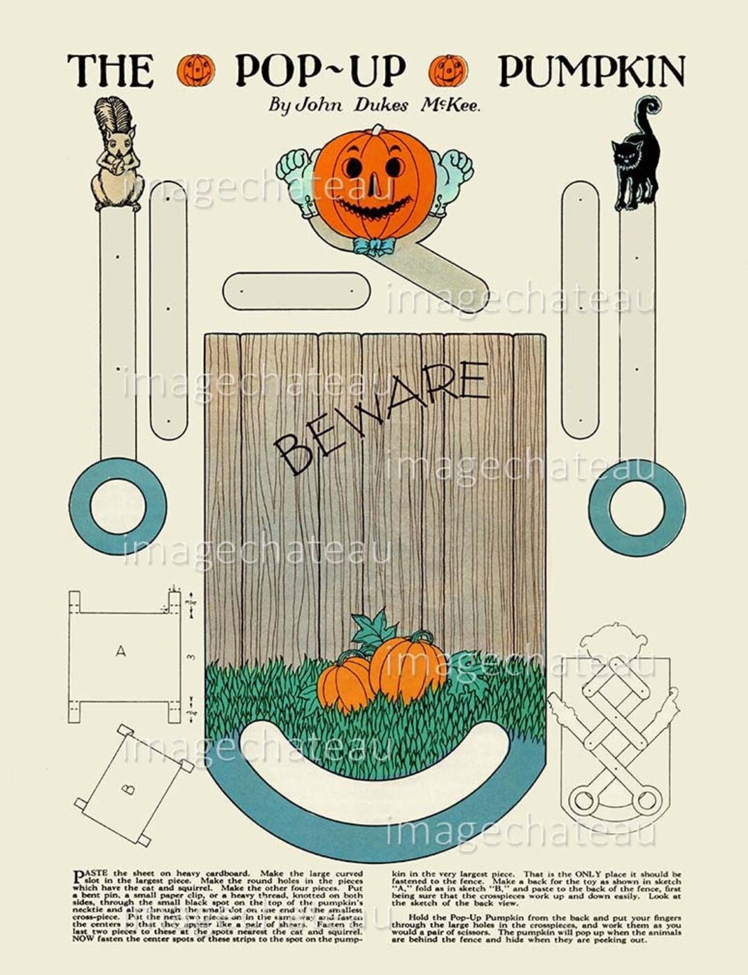 Jack O'lantern HALLOWEEN Digital DOWNLOAD Mechanical Moveable Cut Outs ...