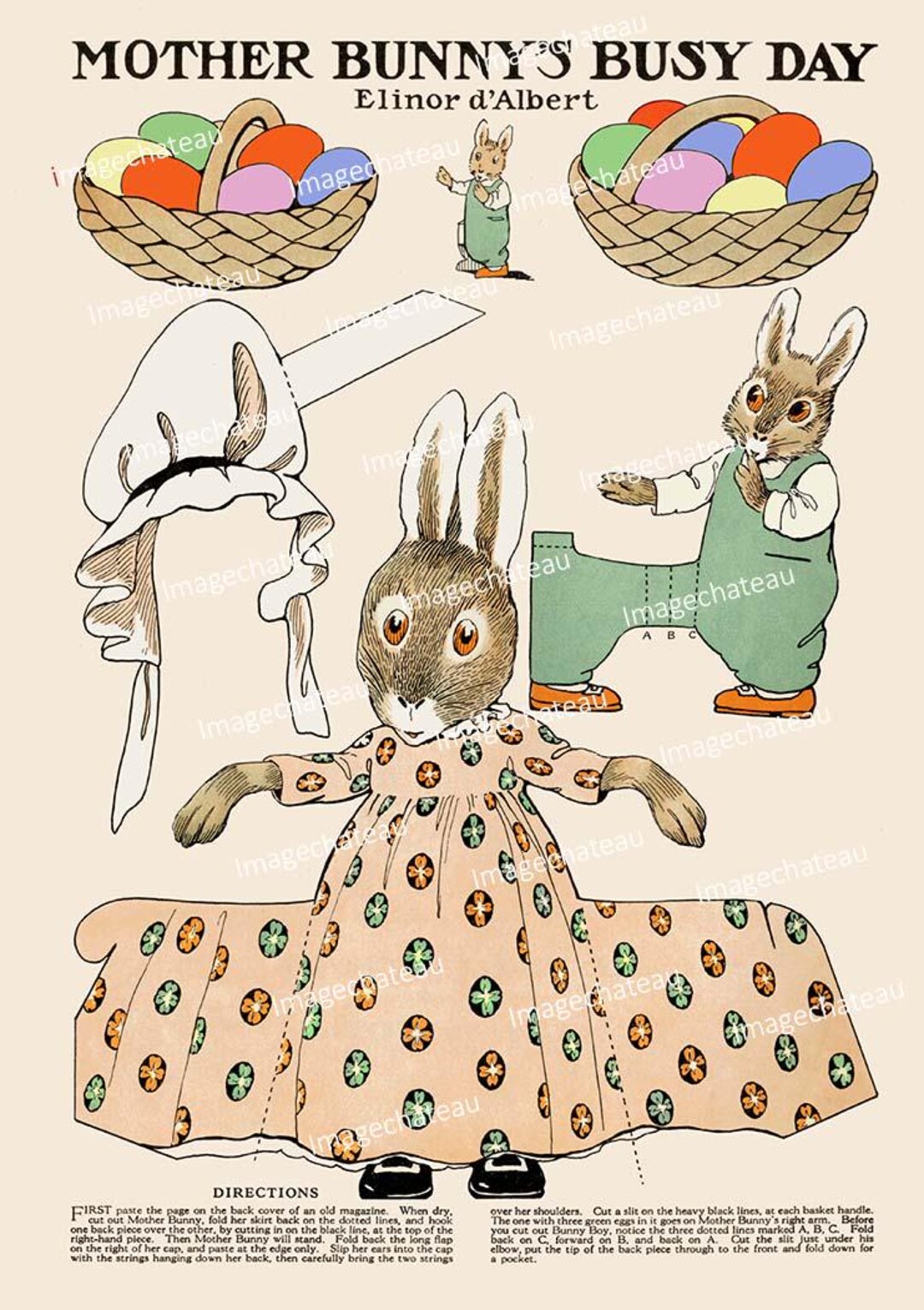 EASTER BUNNY Stand Alone Cut Out DIGITAL Download Printable Rabbit ...