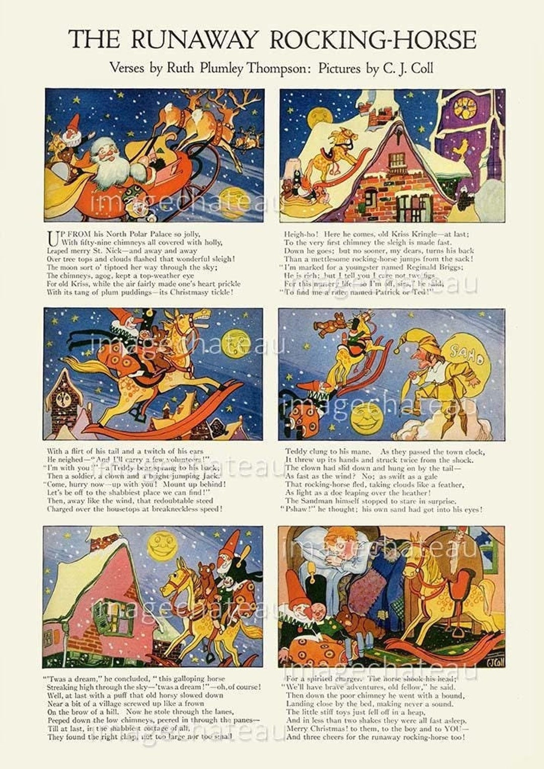 CHRISTMAS Eve Story DIGITAL DOWNLOAD Santa Claus Delivering Toys by C J ...