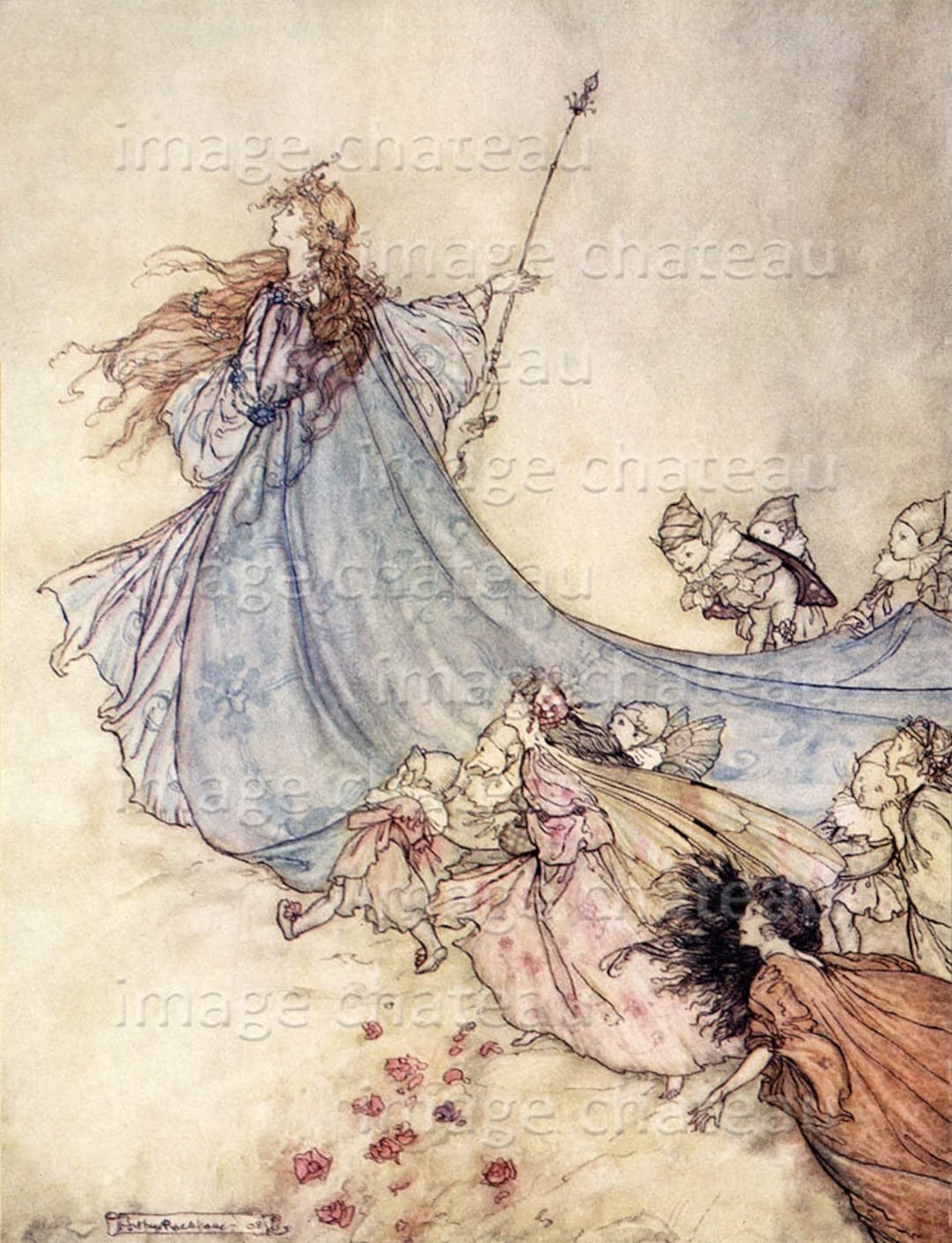 FAIRY QUEEN by Arthur Rackham DIGITAL Download Pretty Fantasy Woman ...