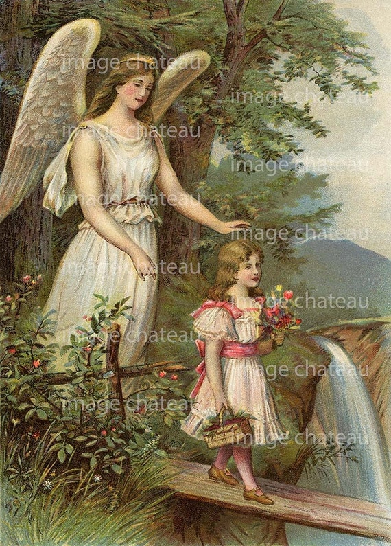 Guardian ANGEL Guiding Little Girl Printable DIGITAL Download | Etsy