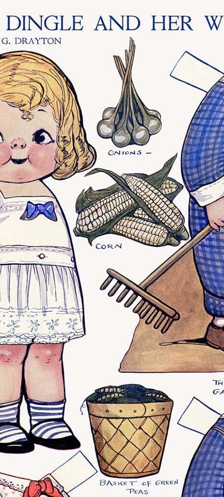 Paper Doll DOLLY DINGLE WWI Patriotic War Garden Digital - Etsy