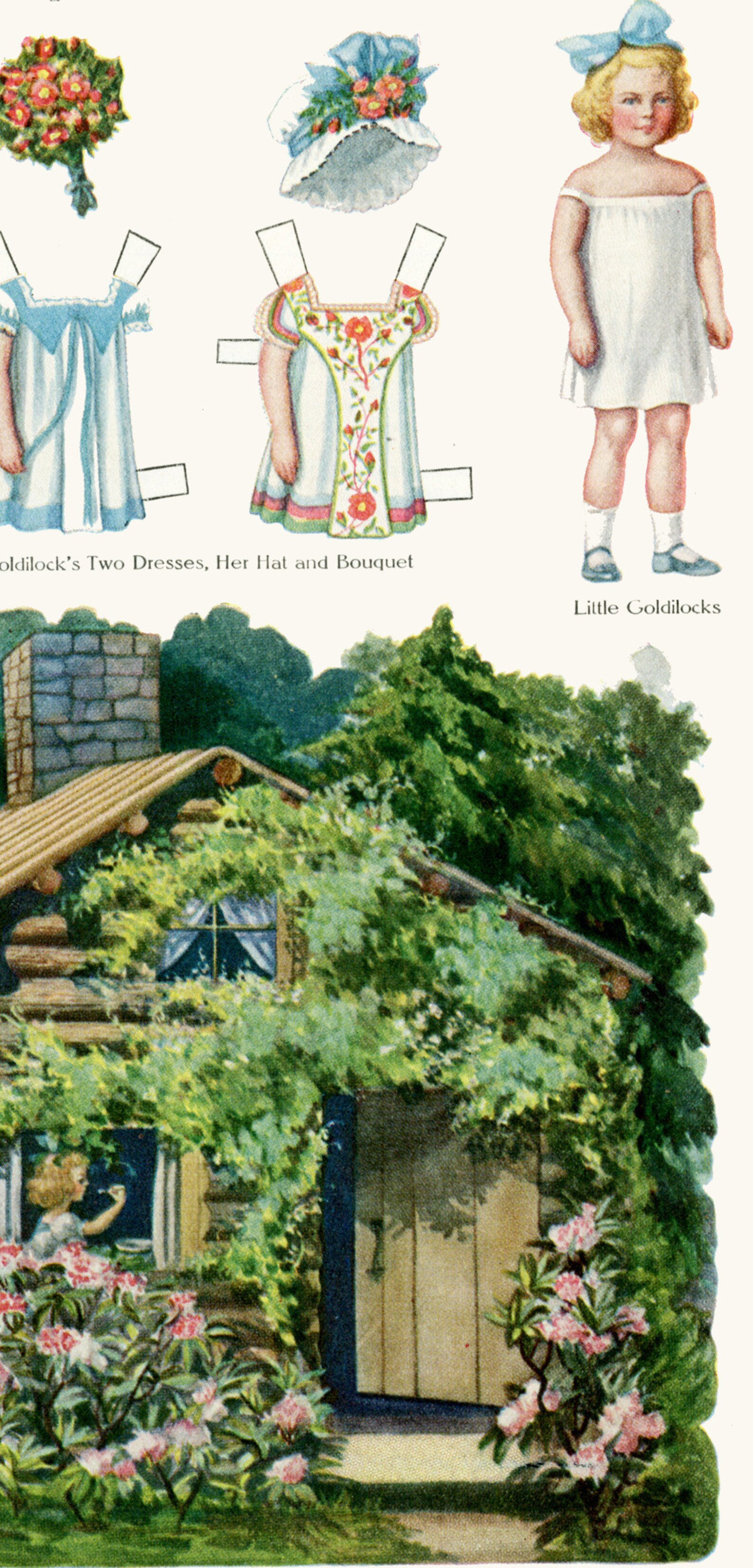 THREE BEARS & Goldilocks Fairy Tale Cut Outs Paper Dolls | Etsy