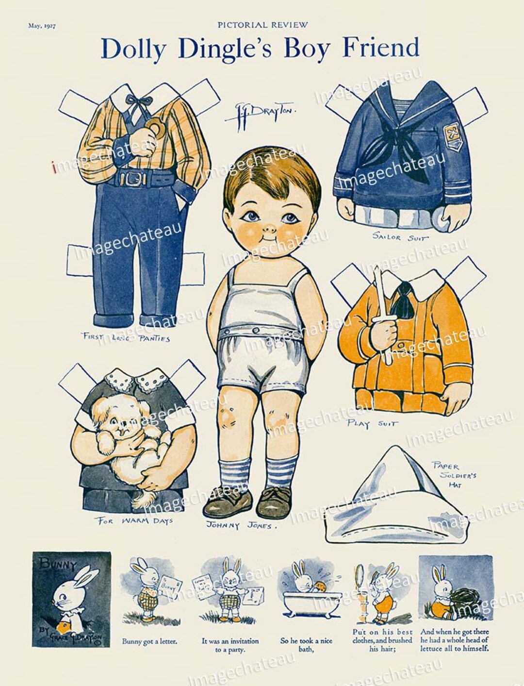 DOLLY DINGLE Boyfriend DIGITAL Download Paper Doll Grace Drayton Little ...