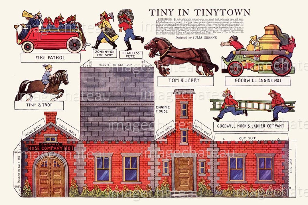 FIREHOUSE Firemen Cut Outs DIGITAL Download Hose Company Hook Ladder ...