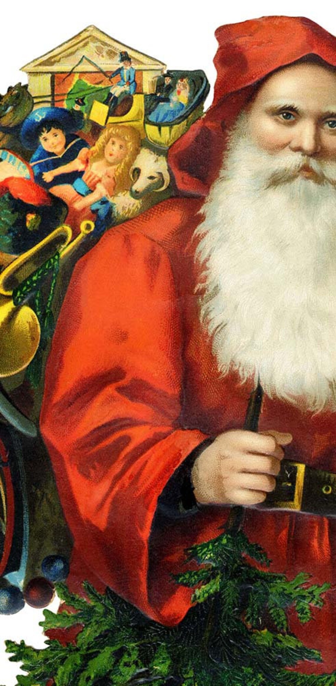 Christmas SANTA CLAUS Red Robe DIGITAL Download 9 Inch High - Etsy