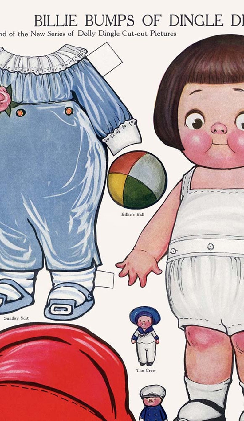 DOLLY DINGLE Paper Doll DIGITAL Download Toy Teddy Bear by Grace ...