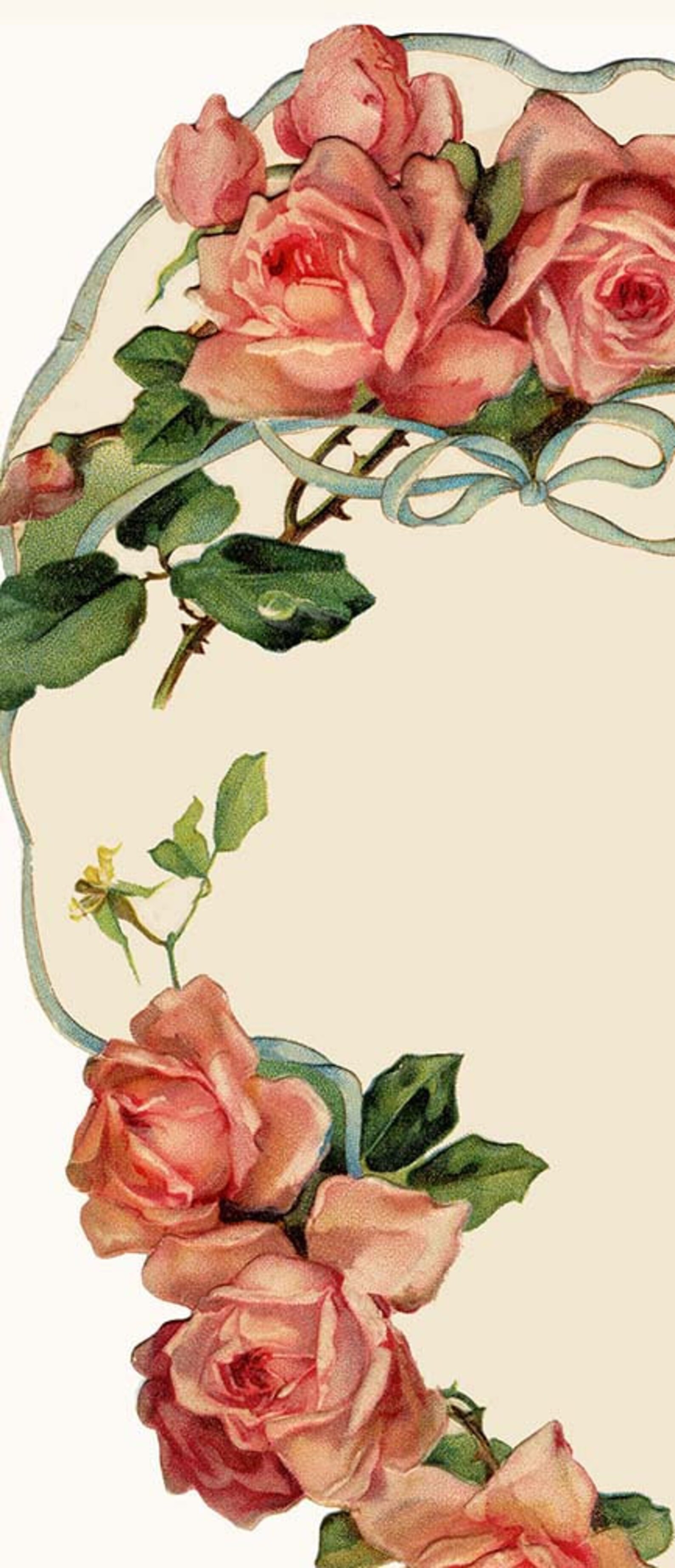 HEART SHAPED Border DIGITAL Download With Roses Vines Flowers Add Your ...