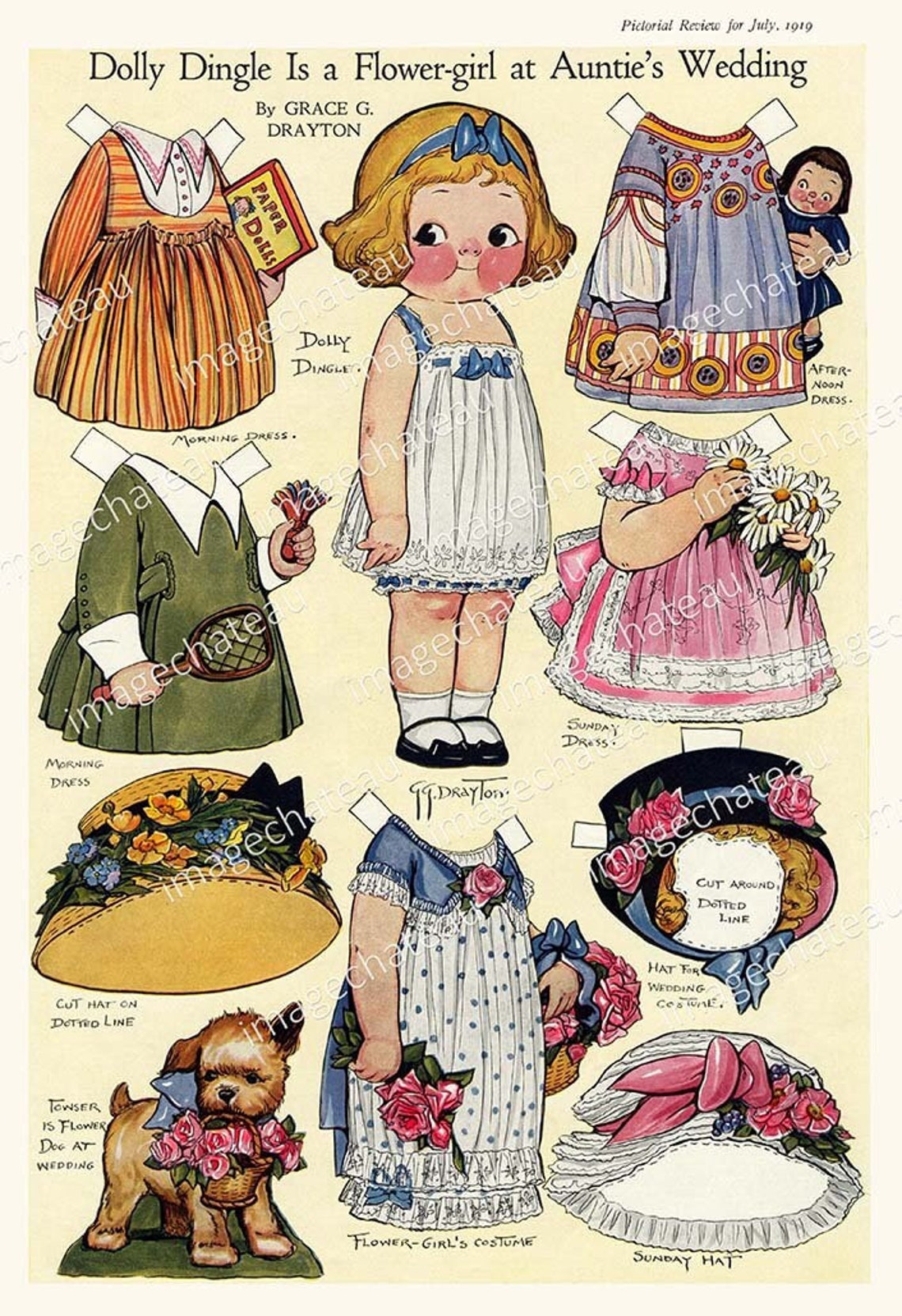 DOLLY DINGLE Flower Girl DIGITAL Download Paper Doll Wedding Fancy ...