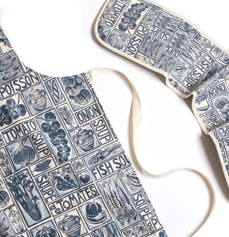 Illustrated Recipe Double Oven Glove, Organic Cotton - Comes With ...