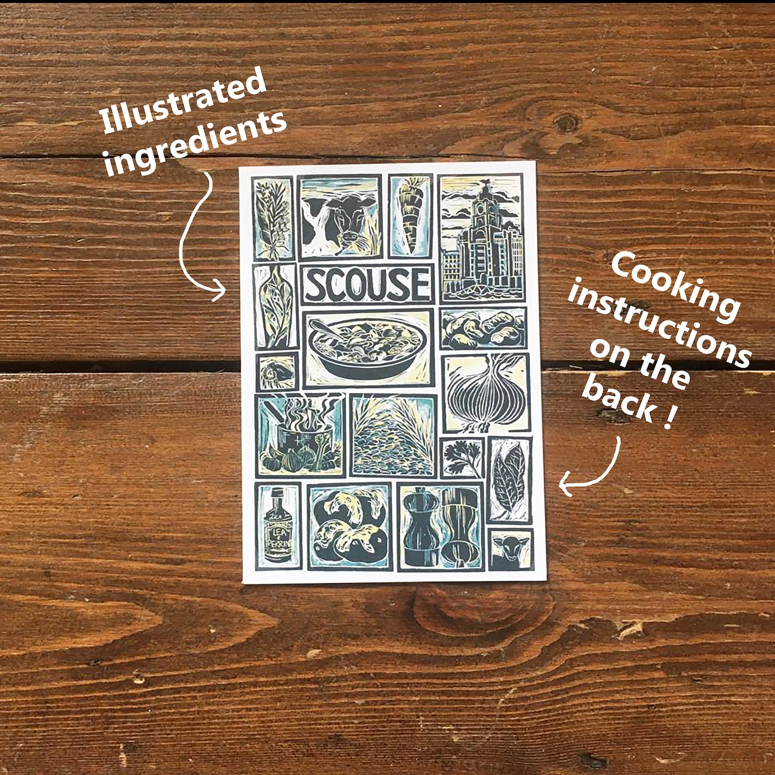Scouse Illustrated Recipe Greetings Card With Cooking - Etsy