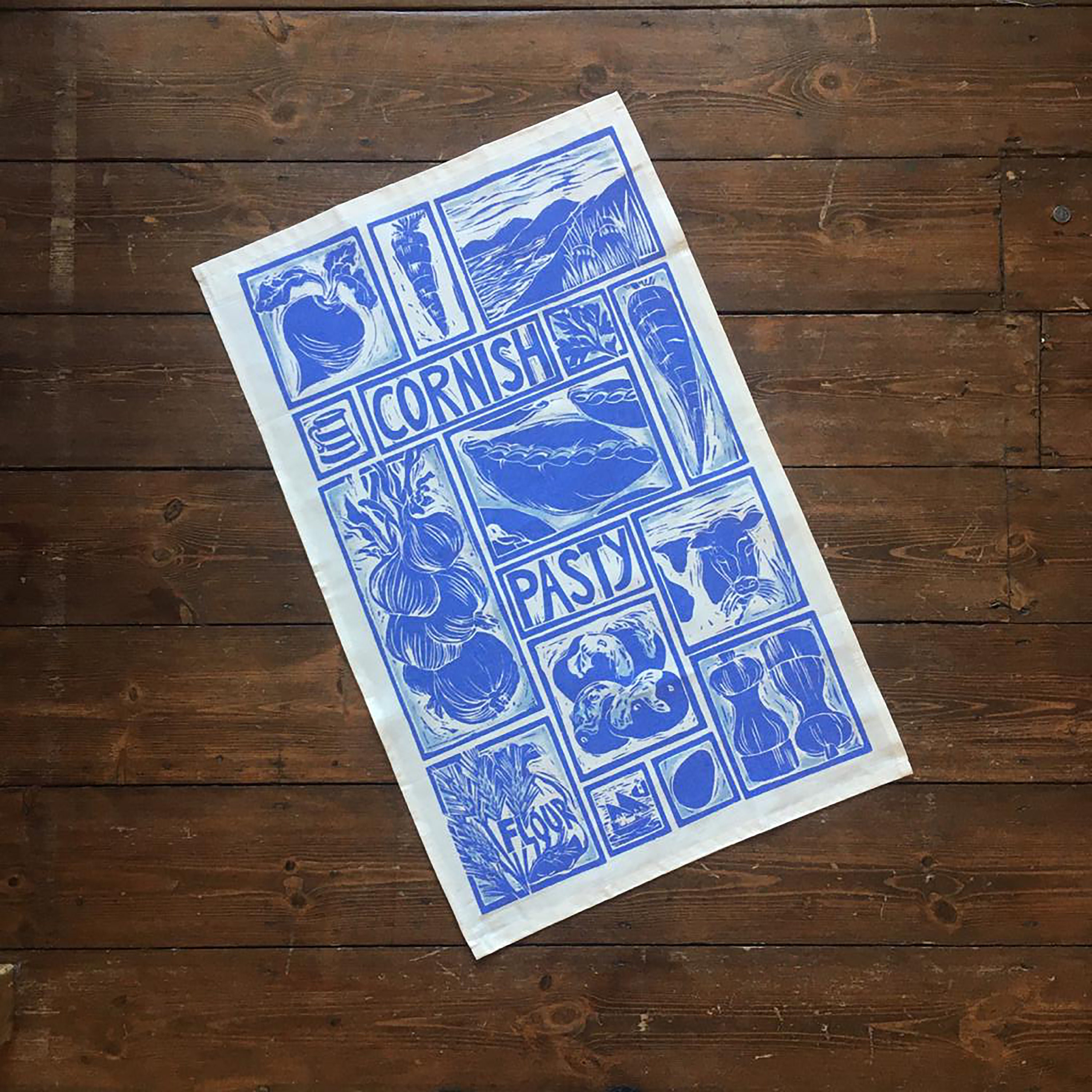 Cornish Pasty Illustrated Recipe Tea Towel, Comes With Cooking ...