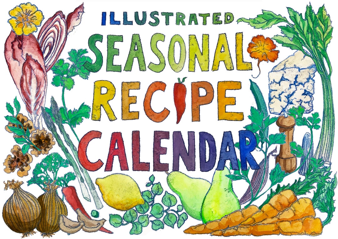 2025 Illustrated Recipe Calendar: Seasonal Vegetarian Soups & Salads - Etsy