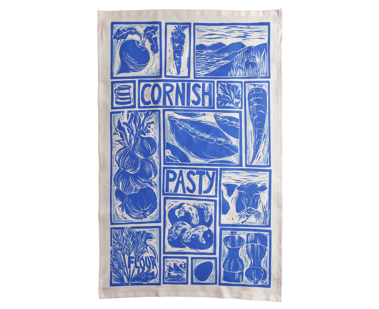 Cornish Pasty Illustrated Recipe Tea Towel, Comes With Cooking ...