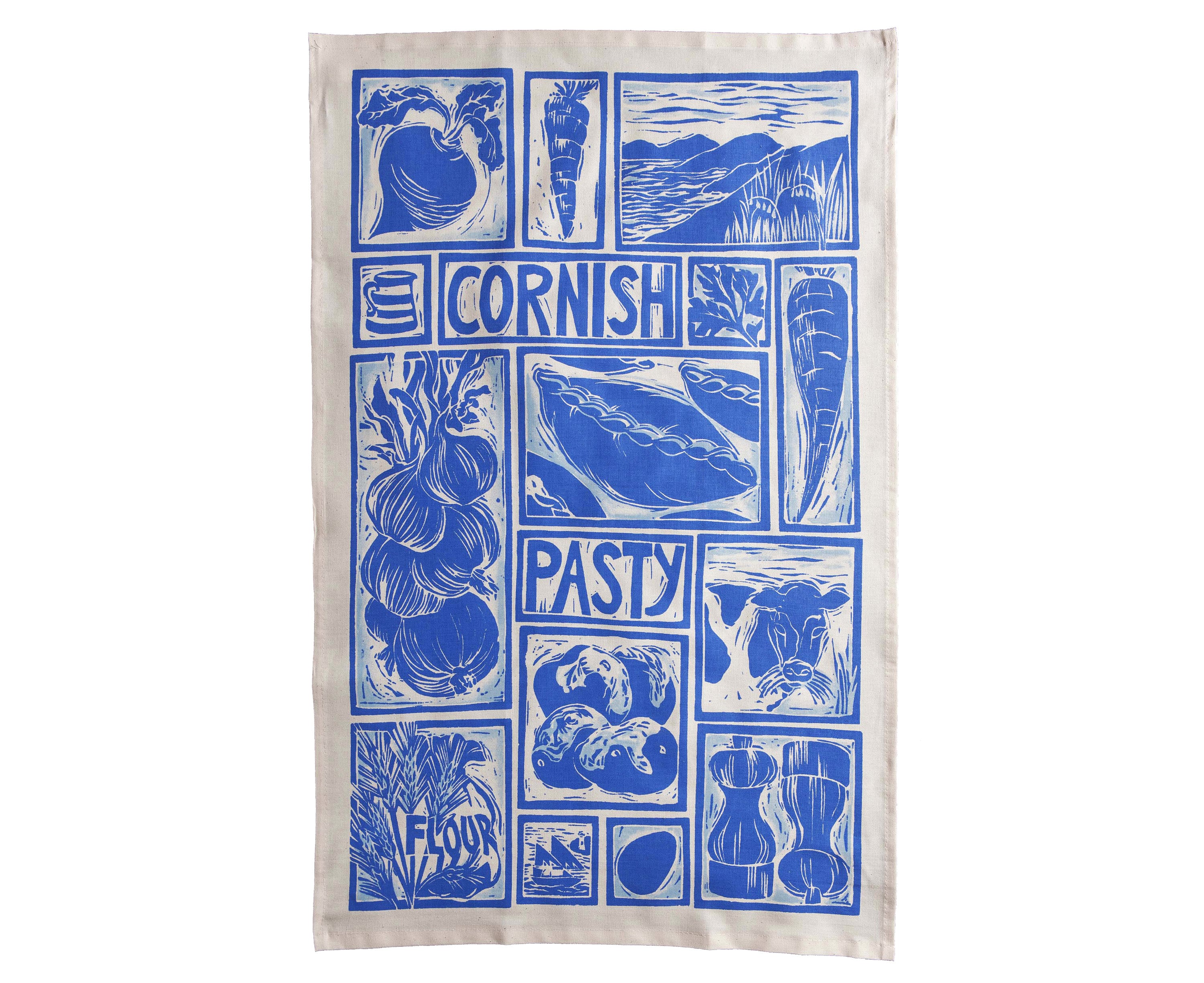 Cornish Pasty Illustrated Recipe Tea Towel, Comes With Cooking ...