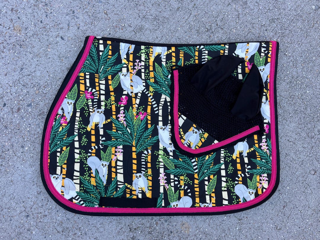 Saddle Pad LEMUR With Pink Braided Trim HORSE or PONY Size English ...