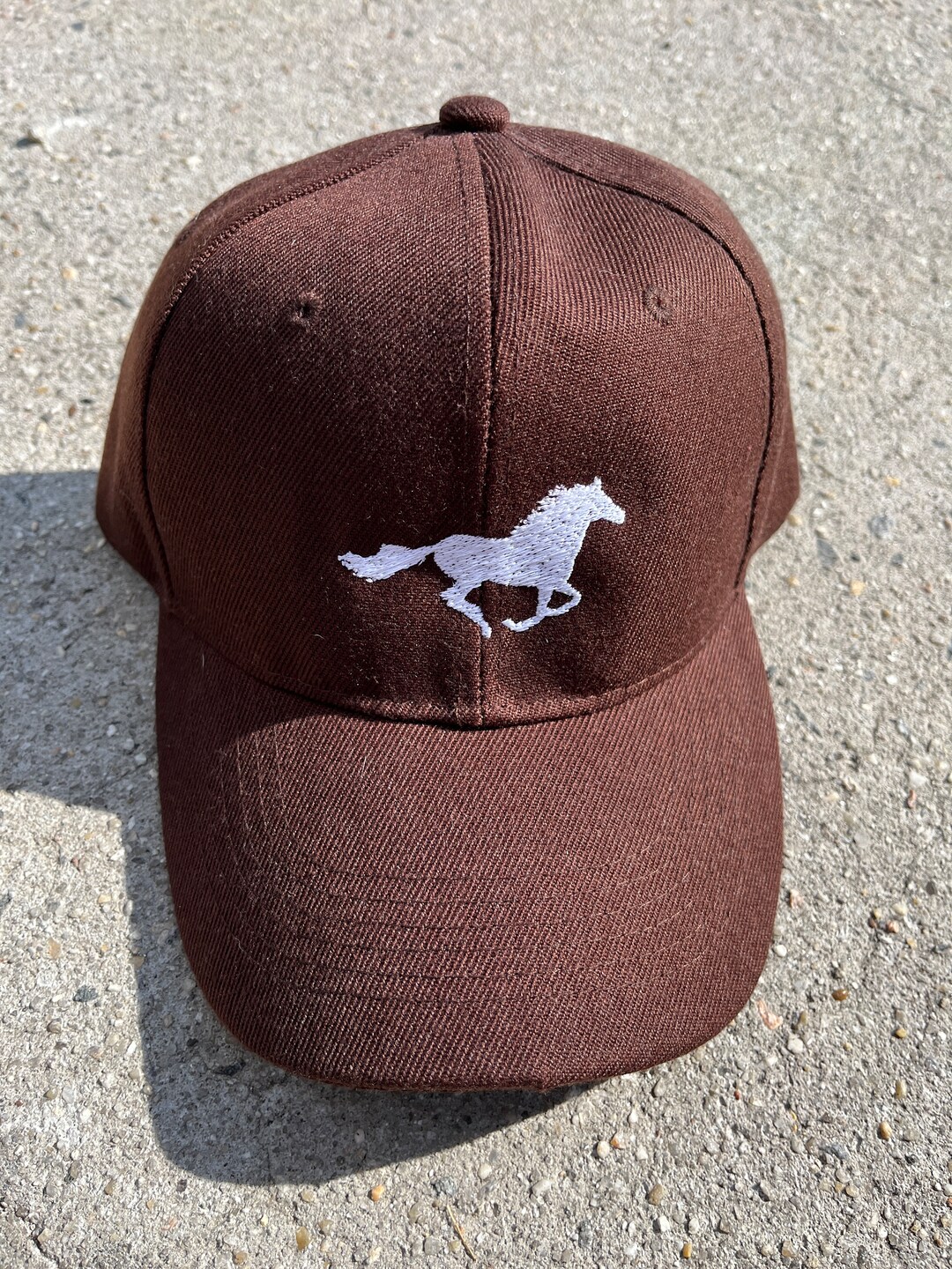 Baseball Cap Hat Horse Equestrian Embroidered Chocolate and - Etsy
