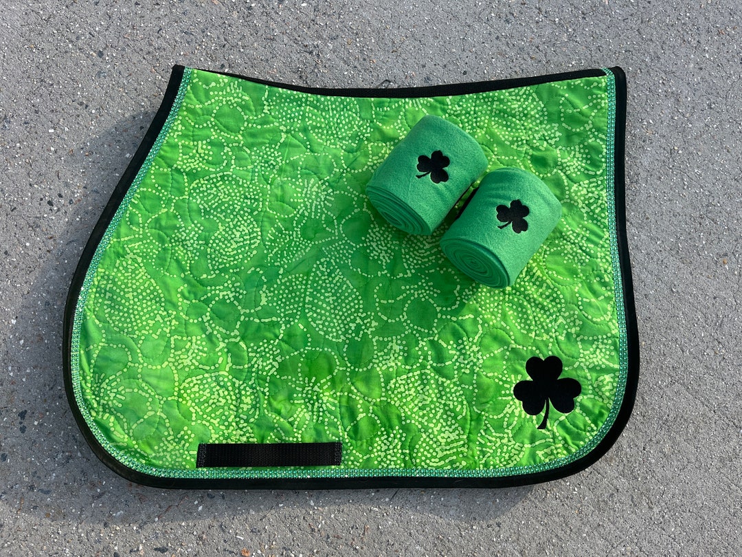 Saddle Pad SHAMROCK St. Patrick Custom With Bling Trim and Shamrock ...