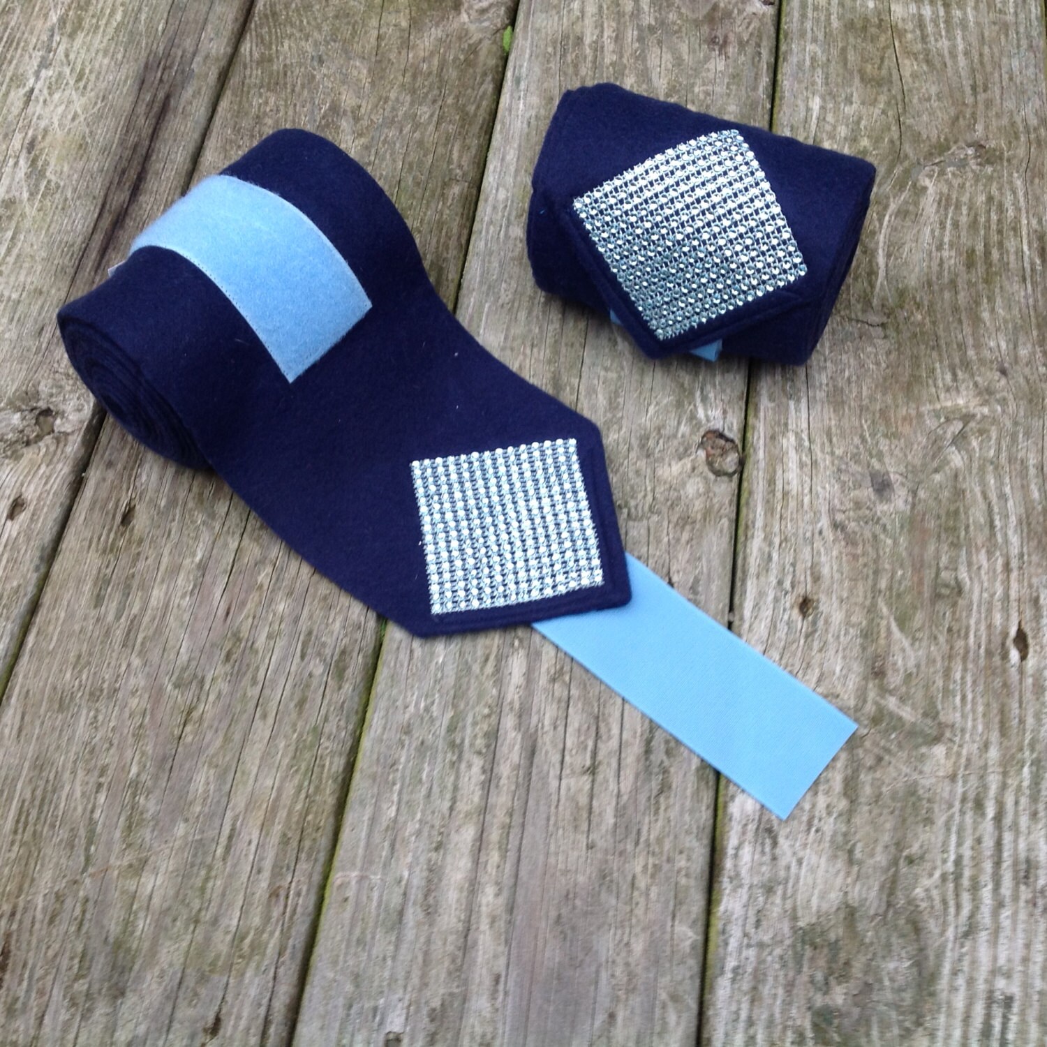 Polo Wraps Custom Made Navy Fleece With Bling Polo Wraps. - Etsy