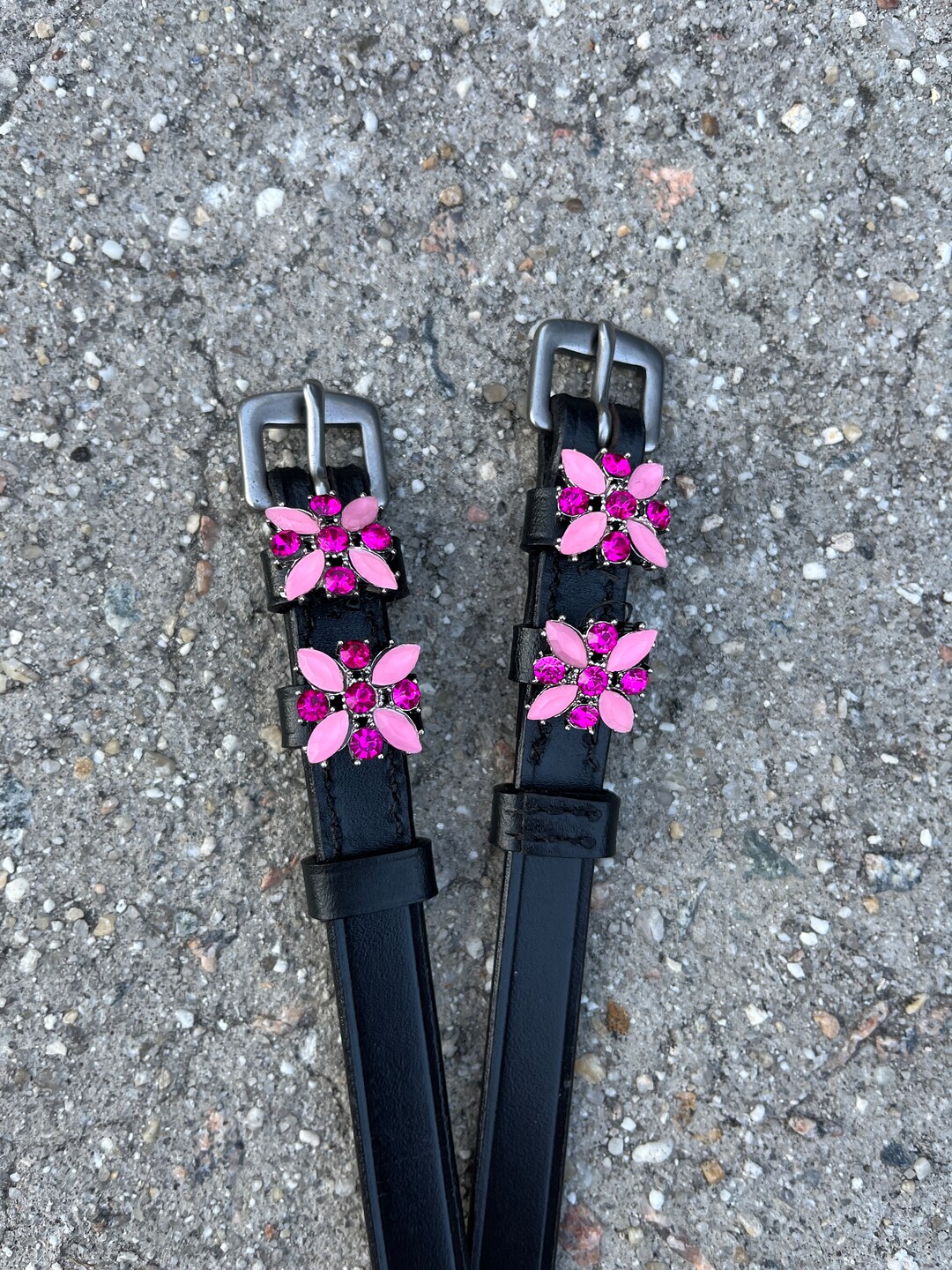Spur Straps Flower Motif With Milky Pink and Hot Pink Accent Crystals ...