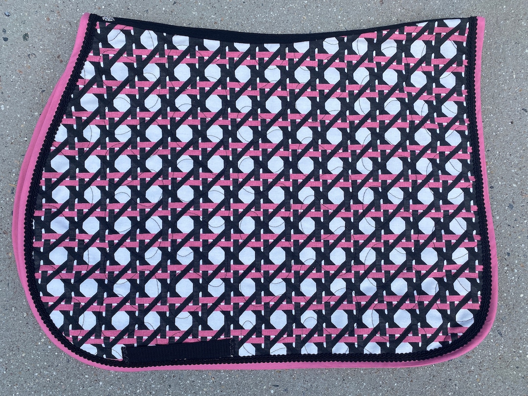 Saddle Pad English Black White Hot Pink With Braided Trim - Etsy