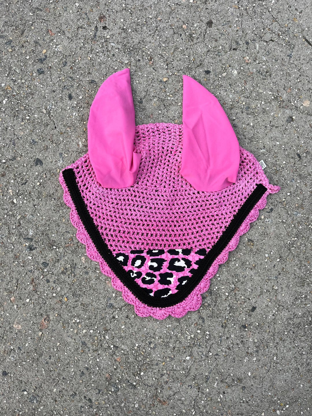 Fly Bonnet Pink Cheetah Fly Bonnet Veil Ear Net Bonnet Mask Cotton ...