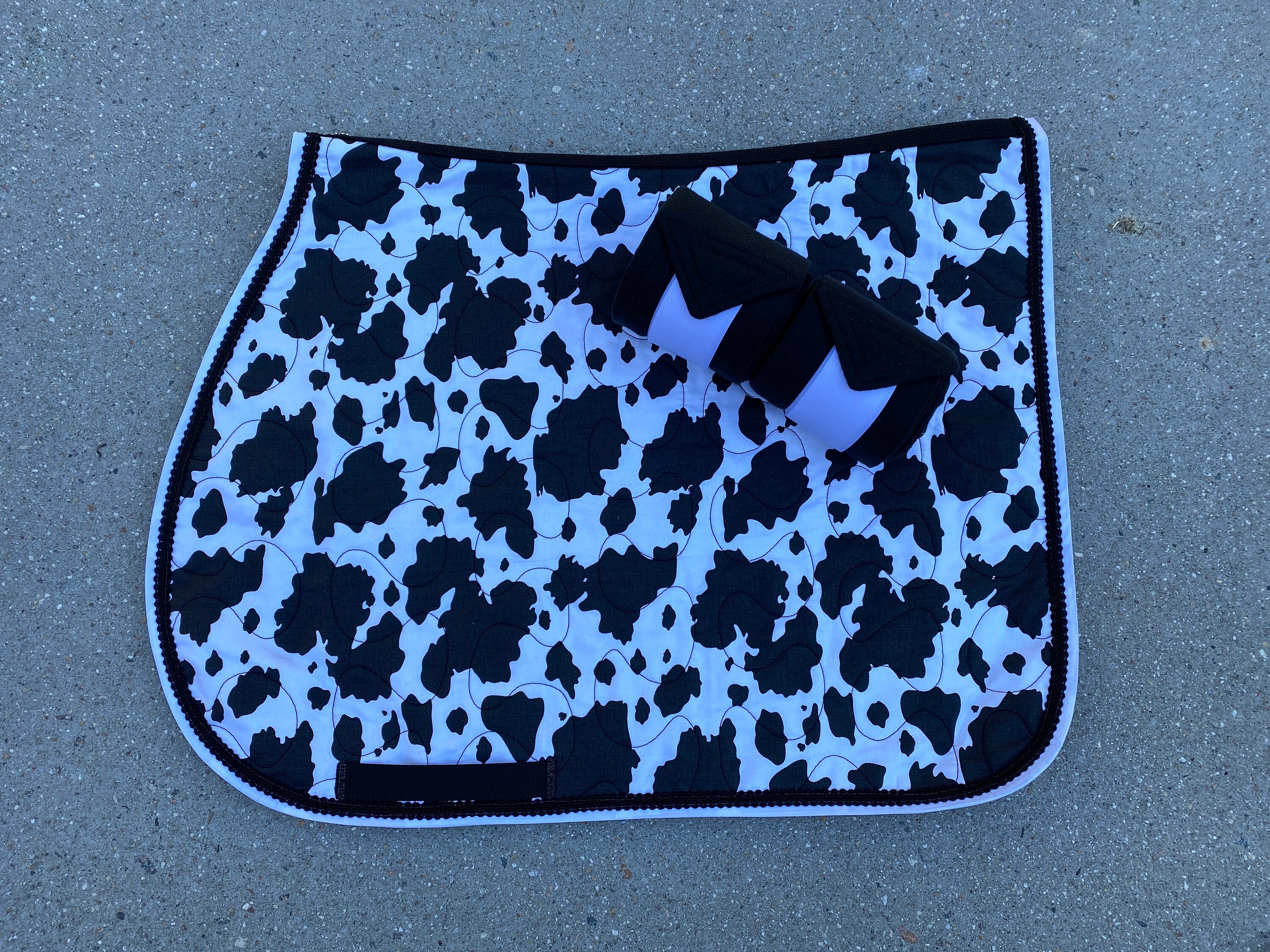 Saddle Pad COW Print With Matching Polo Wraps Horse and Pony - Etsy