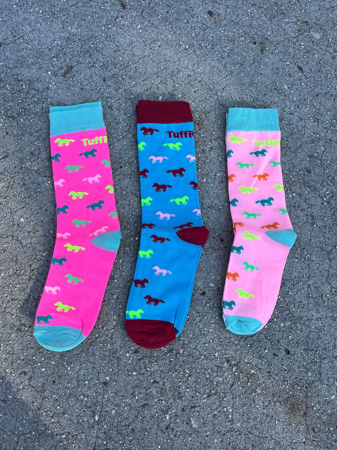 Kids Running Horses Horse Socks, Riding Sox, Equestrian Crew Socks ...
