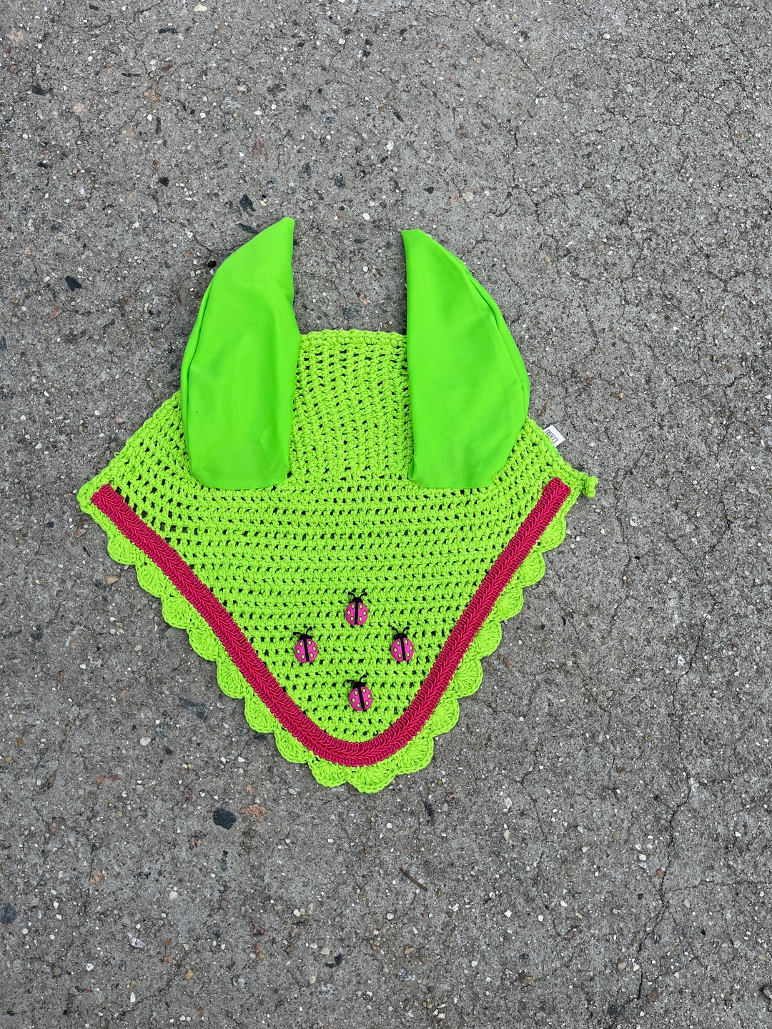 Fly Bonnet "ladybugs" Horse or Pony Size With Bling Veil Ear Net Bonnet ...