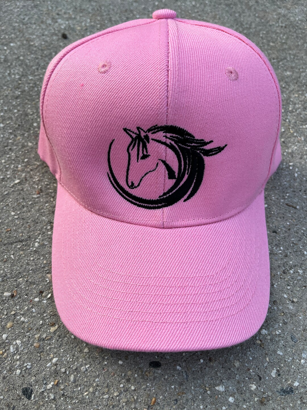 Baseball Cap Hat Horse Equestrian Pastel Pink and Black - Horse Gift ...
