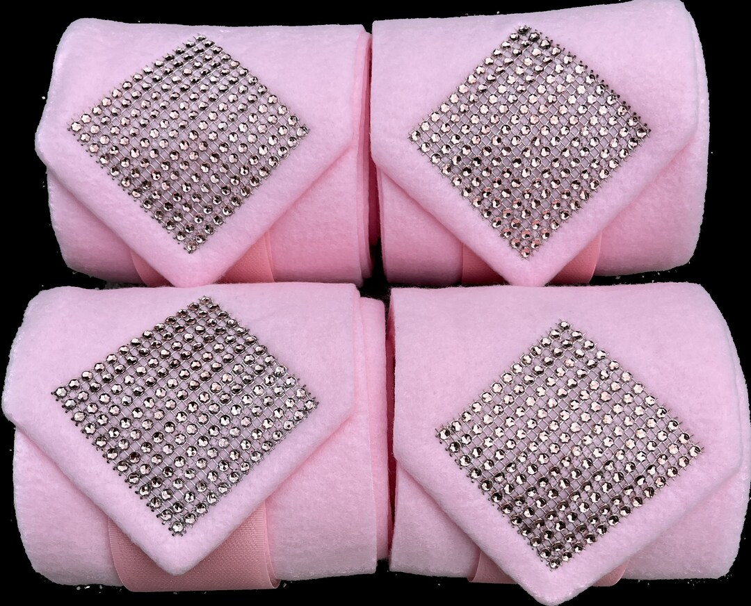 Polo Wraps Equestrian Pastel Pink Bling in Horse and Pony Sizes Sets of ...
