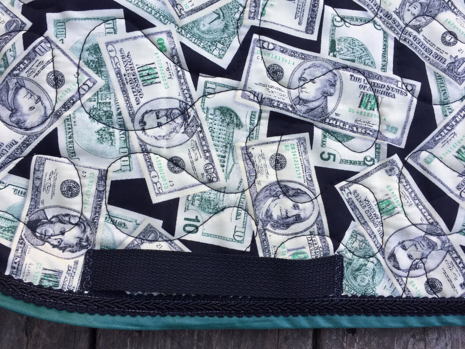 Saddle Pad English Custom TOSSED MONEY Print With Braided - Etsy