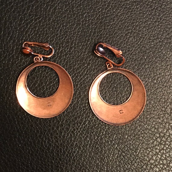 Vintage - Wheeler Manufacturing Solid Copper Earrings… - Gem