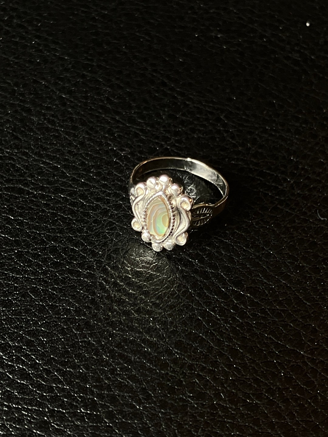 Vintage - Ladies Sterling Silver Ring With Abalone (chipped) - Etsy