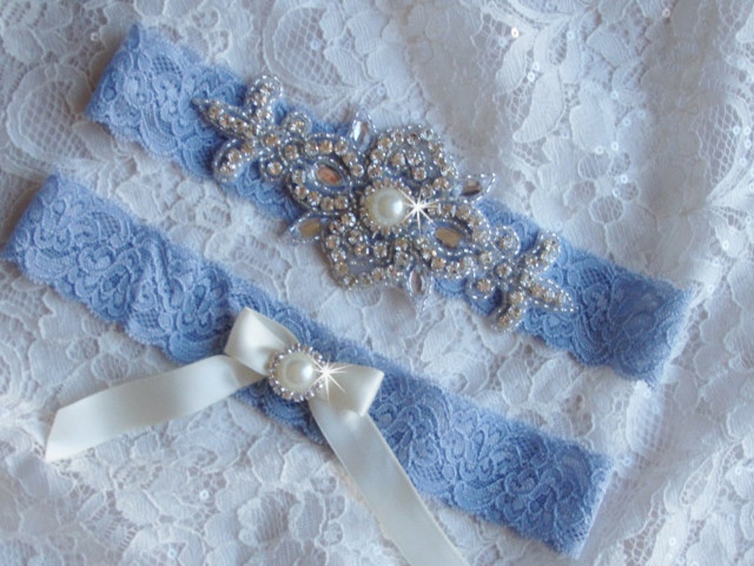 Something Blue Bridal Garter Antique Blue Lace Garter - Etsy