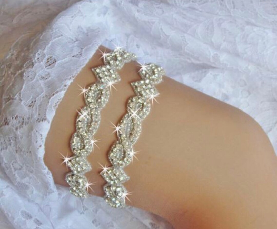 Wedding Garters, Garter Set, Bridal Garter, Bling Rhinestone Garter ...