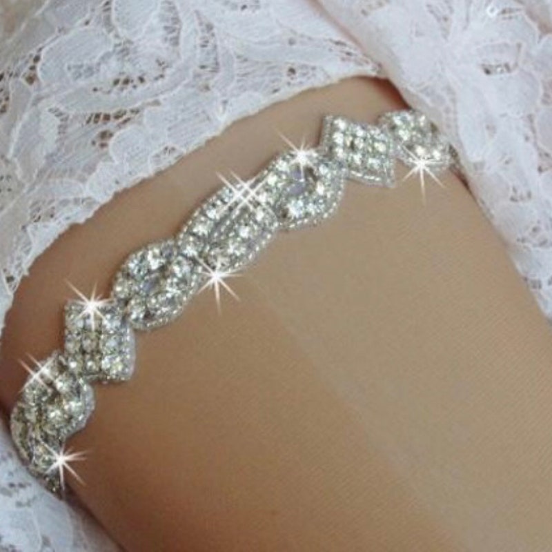 Rhinestone Garter - Etsy