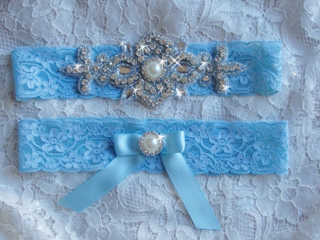 Blue Lace Garter Something Blue Garter Bridal Garter - Etsy