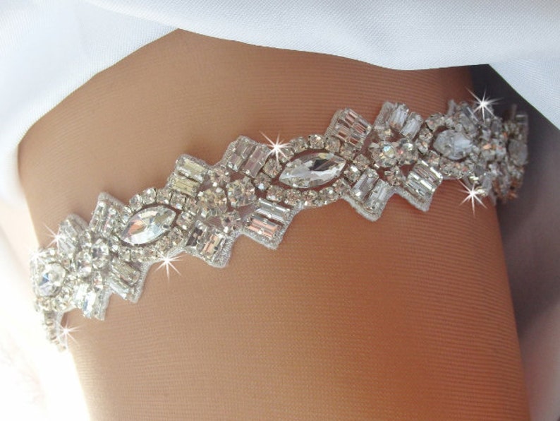 Sparkle Wedding Garter Set, Crystal Bridal Garter, Rhinestone Keepsake ...