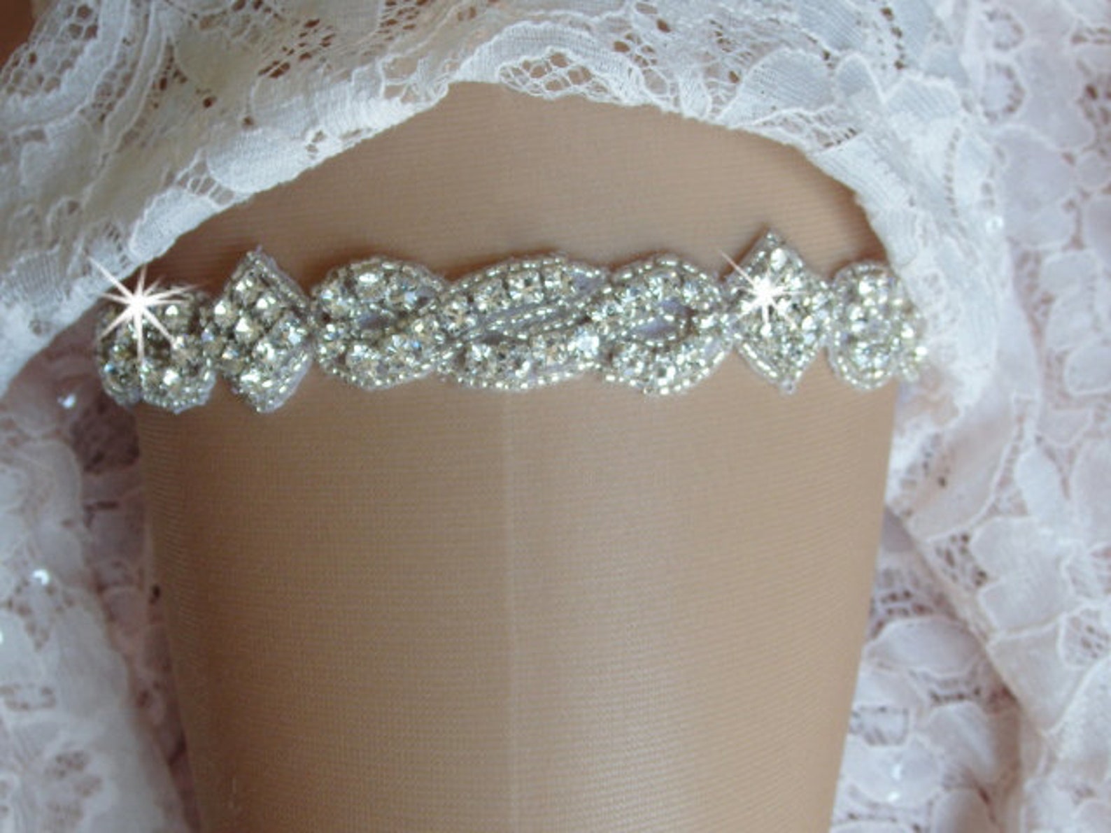 Rhinestone Wedding Garter, Bridal Garter, Heirloom Weddings, Glam ...
