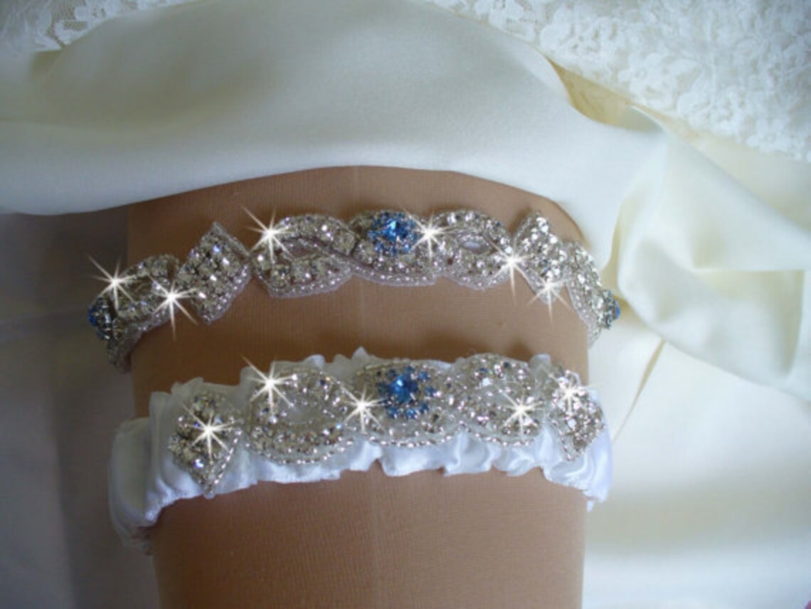 Wedding Garter, Bridal Garter, Crystal Rhinestone Garter, Diamond ...