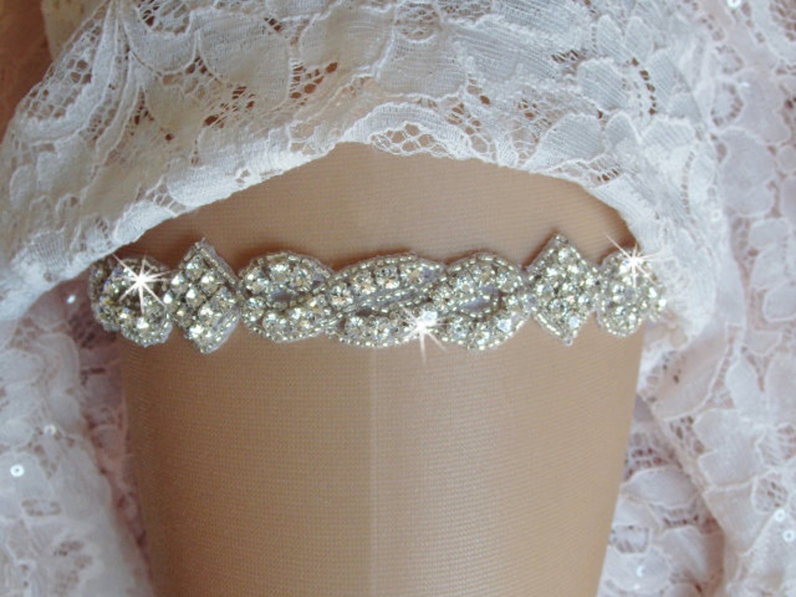 Rhinestone Wedding Garter, Bridal Garter, Heirloom Weddings, Glam ...