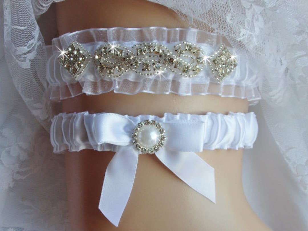 Sparkle Wedding Garter Set, Glam Wedding Garter, Rhinestone Wedding ...
