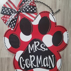 Paw Print Door Hanger - Large Dots - CUSTOMIZE YOURS! - Etsy