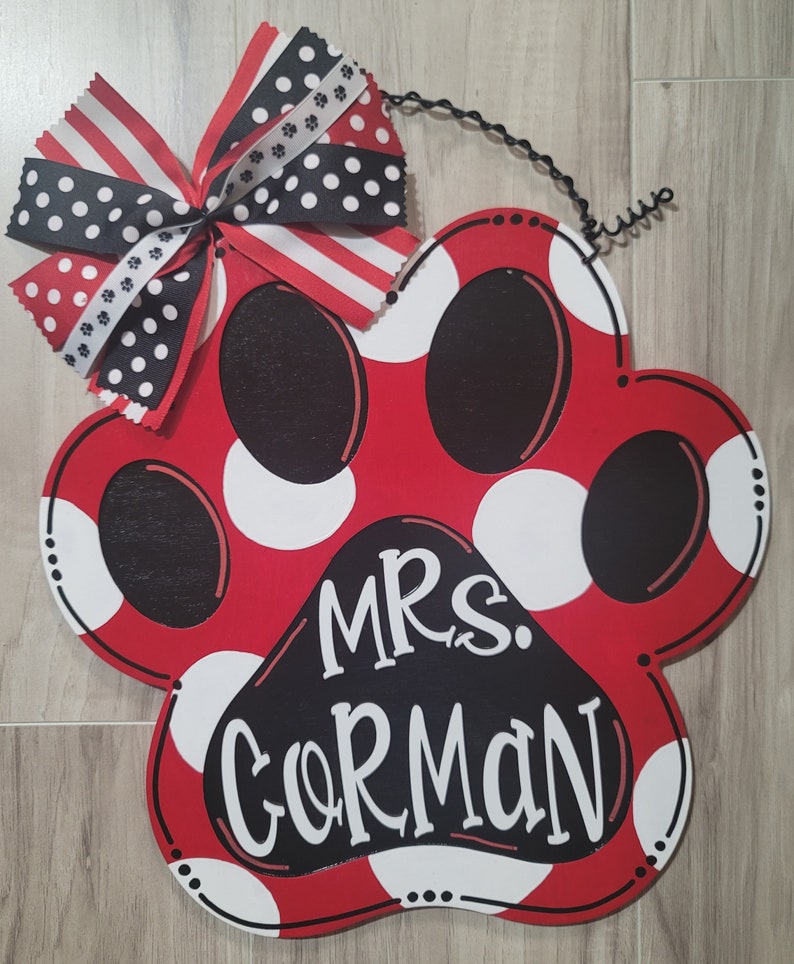 Paw Print Door Hanger - Large Dots - CUSTOMIZE YOURS! - Etsy