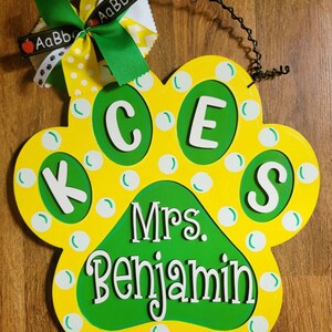 Paw Print Door Hanger - Small Polka Dots - CUSTOMIZE YOURS! - Etsy