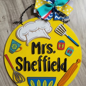 Teacher's Door Hangers - Retro Kitchen Themed- CUSTOMIZE YOURS! - Etsy